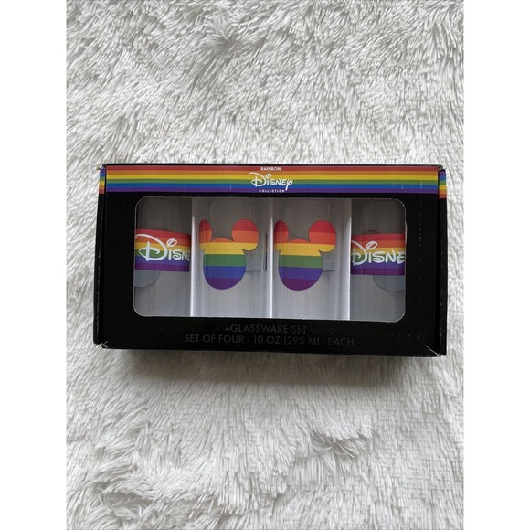 Disney | Dining | Disney Rainbow Collection Pride Glassware Oz Mickey ...